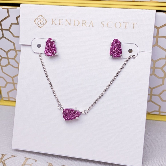 Kendra Scott | Jewelry | Kendra Scott Silver Amethyst Drusy Helga ...